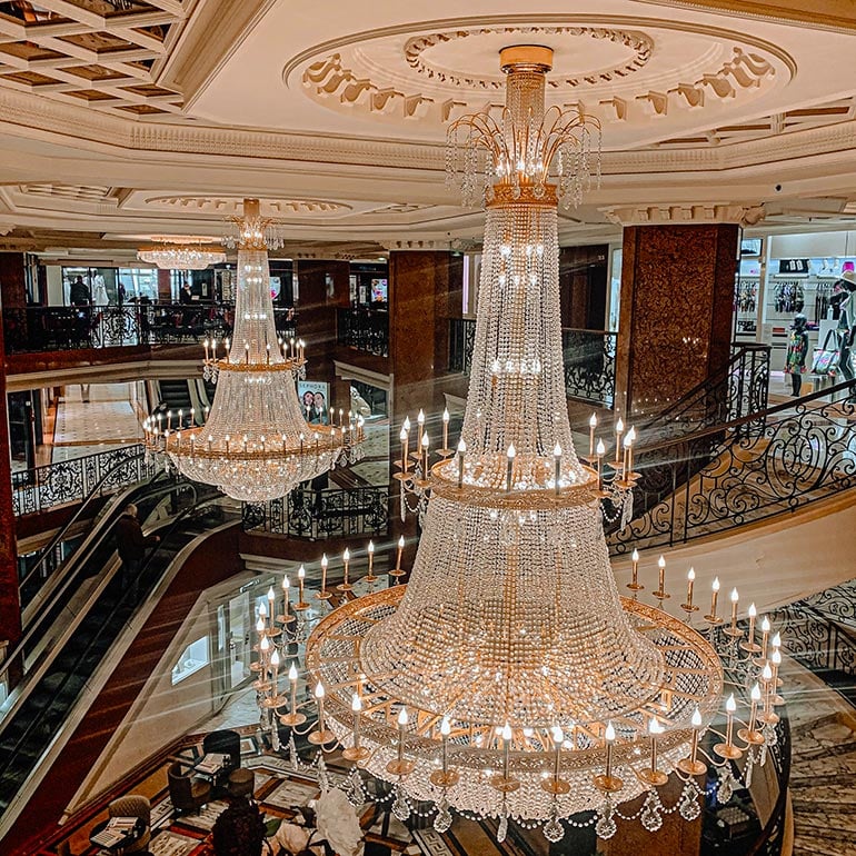 Luxury Empire Candle Lights Crystal Chandelier for High-ceiling — Lyfairs