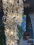 Modern Unique Artistic Flower Brass Branch Semi-flush Mount Chandelier ...