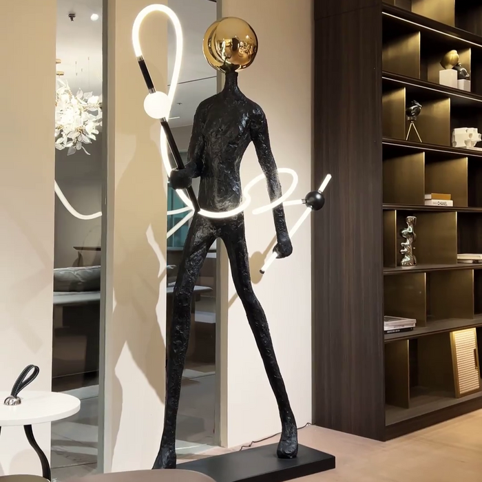 Art Gold Head Sculpture LED Floor Lamp — Lyfairs