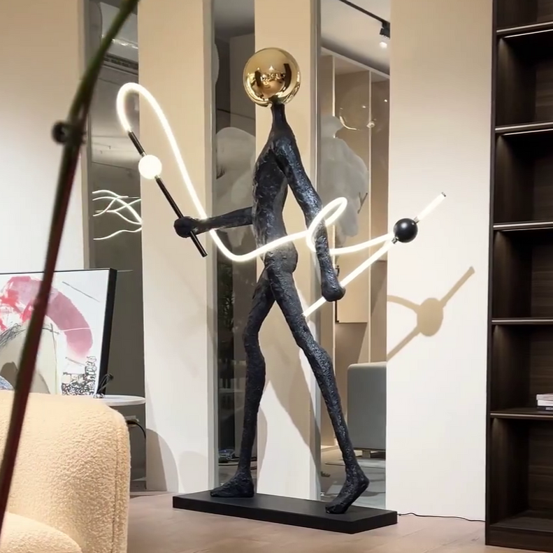 Art Gold Head Sculpture LED Floor Lamp — Lyfairs