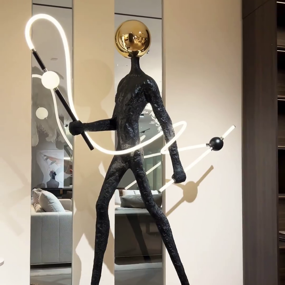 Art Gold Head Sculpture LED Floor Lamp — Lyfairs