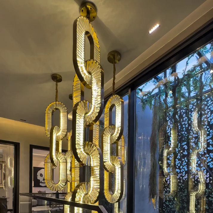 Luxury Crystal Chain Pendant Chandelier for High Ceilings — Lyfairs