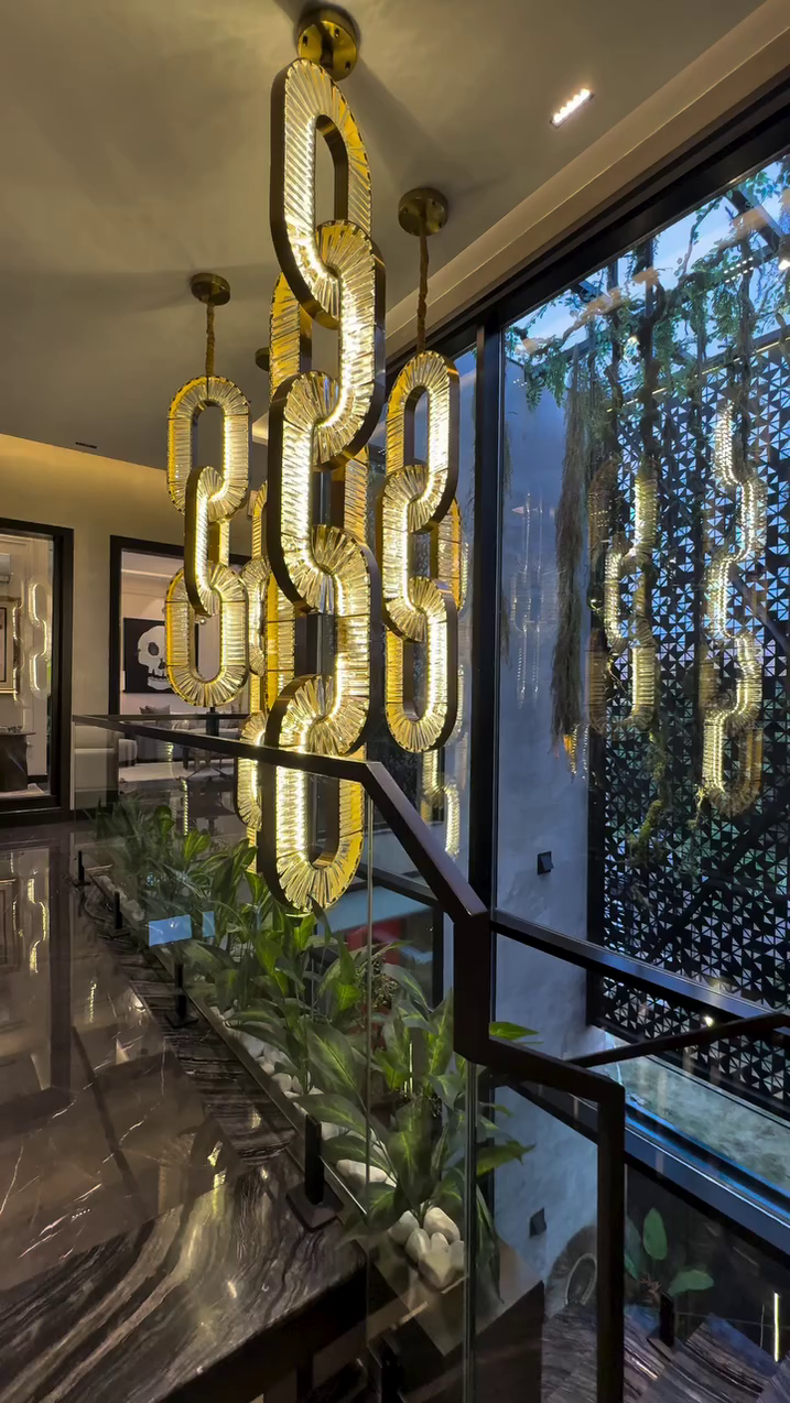 Luxury Crystal Chain Pendant Chandelier for High Ceilings — Lyfairs