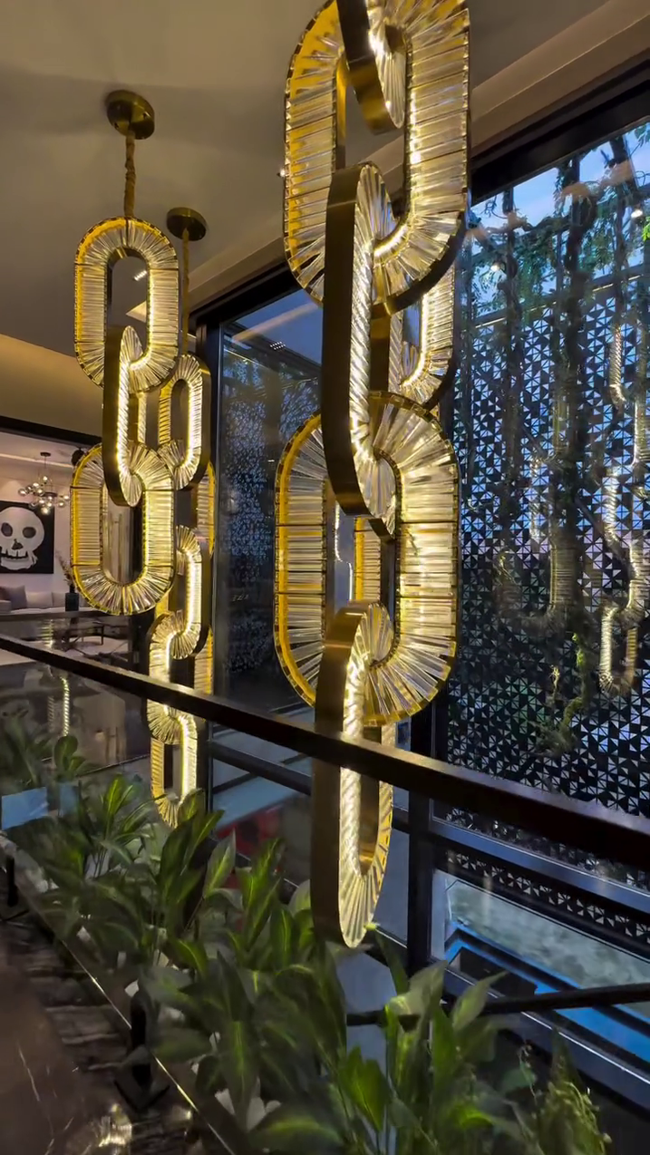 Luxury Crystal Chain Pendant Chandelier for High Ceilings — Lyfairs