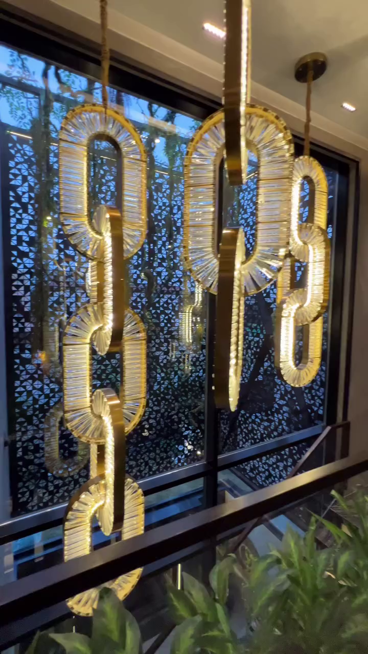 Luxury Crystal Chain Pendant Chandelier for High Ceilings — Lyfairs