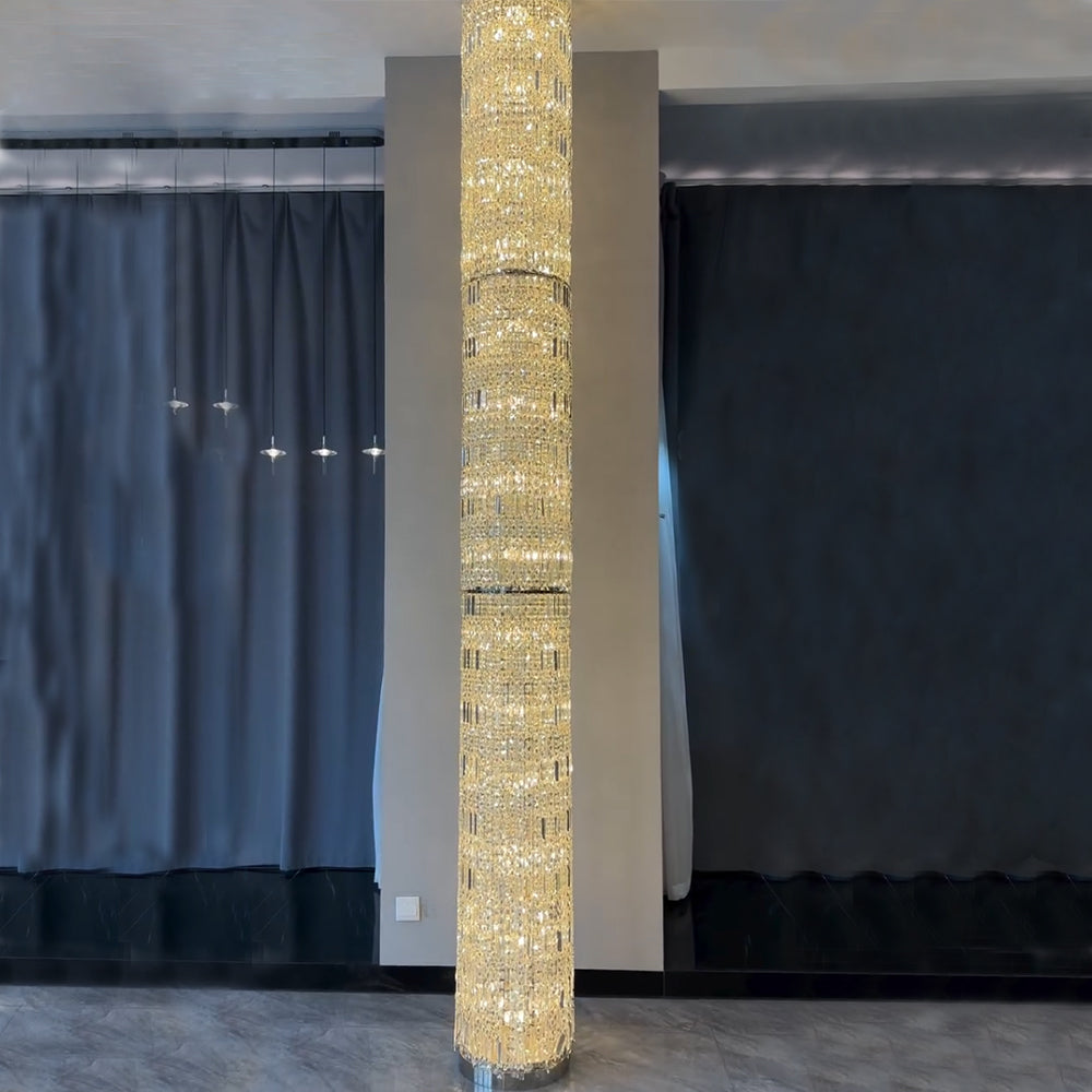 Modern Cylindrical Crystal Chandelier — Lyfairs