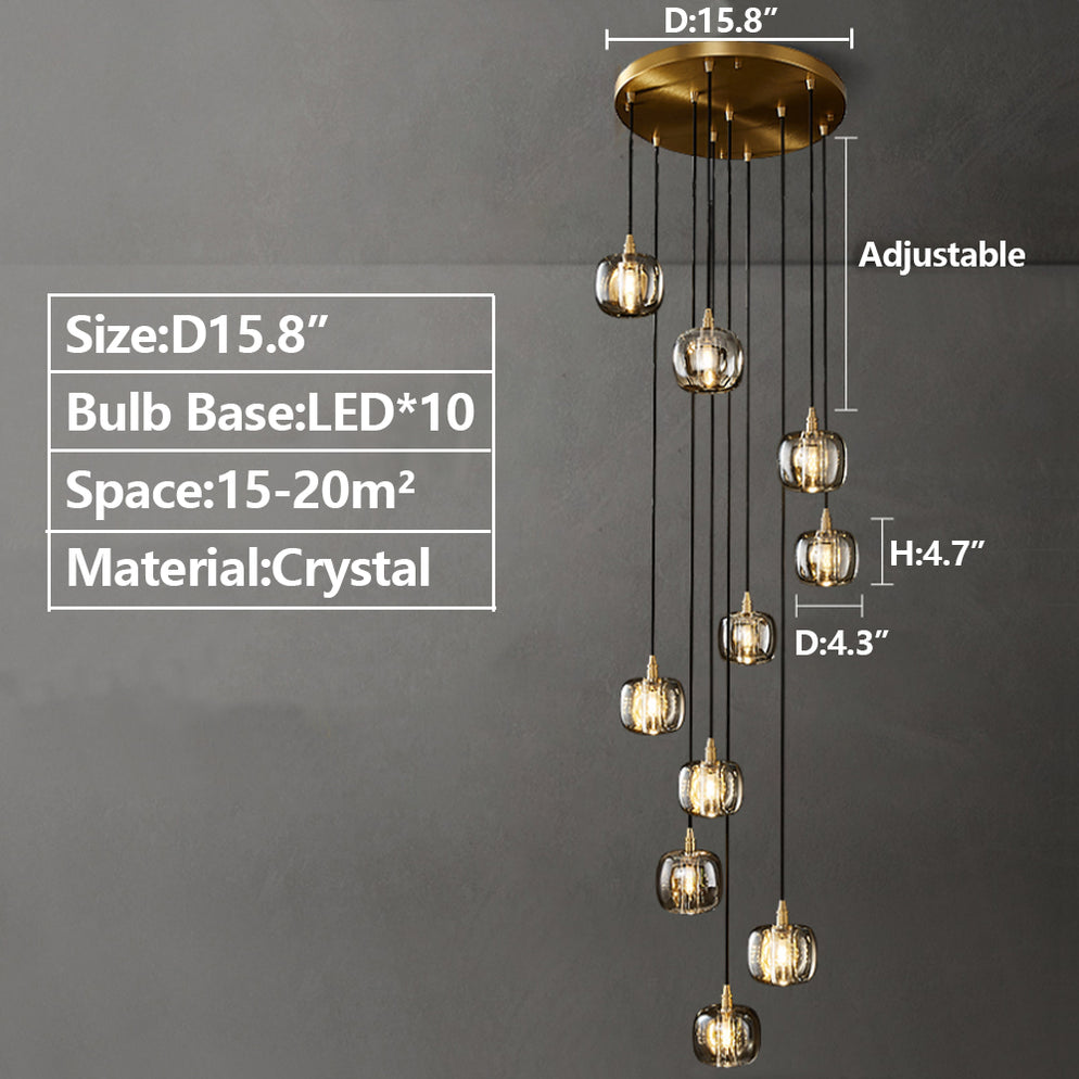 Post-modern Extra-long Pendant Light Fixtures for Staircase/High-ceili ...