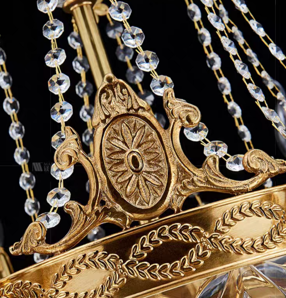 European Style Luxury Crystal Pendant Candle Chandelier for Living Roo ...