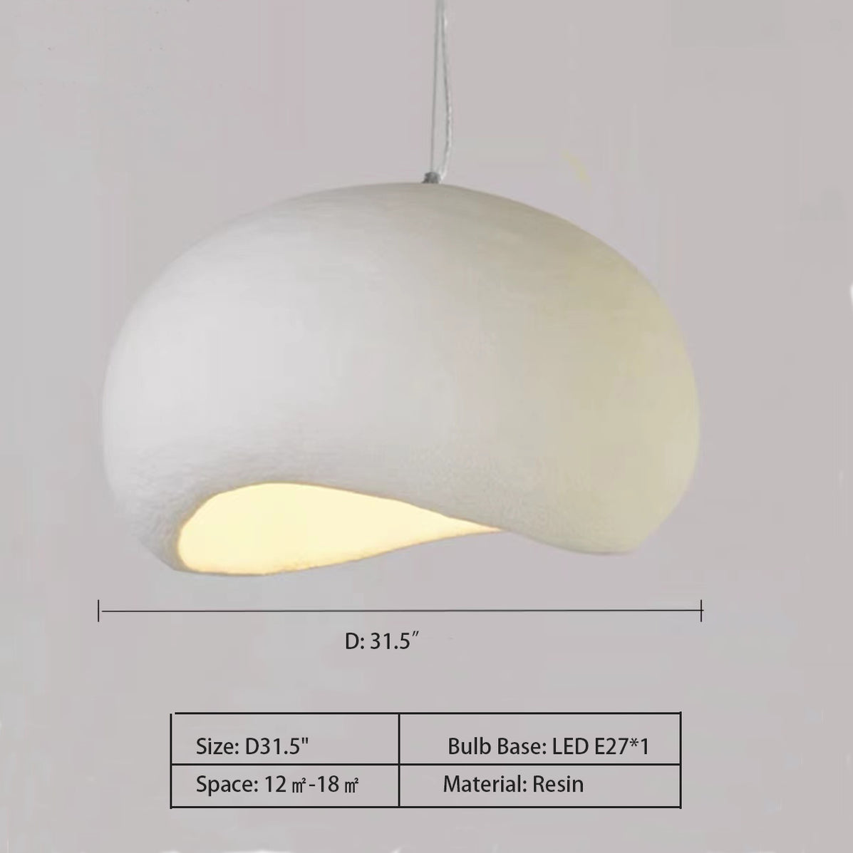 Nordic Minimalist Art Mushroom Cloud Pendant Light for Living/Dining R ...