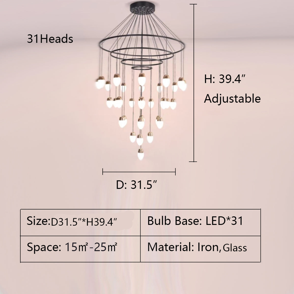 Extra Large Post-Modern Multi-tier Chandelier for High-ceiling Room/St ...