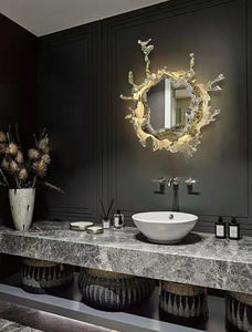 Designer Original Art Ice Mirror Wall Lamp Princess Magic Mirror Light ...