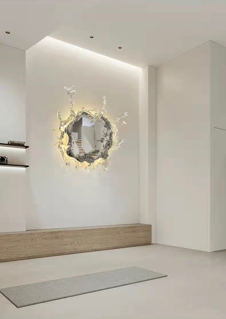 Designer Original Art Ice Mirror Wall Lamp Princess Magic Mirror Light ...