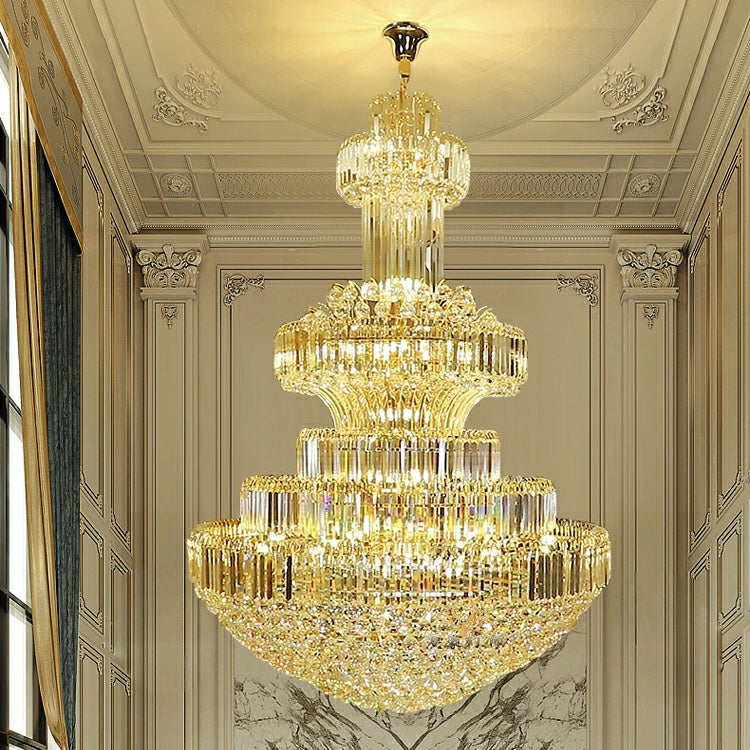 Oversized D98.4"*H137.8" Modern Gold Foyer Extra Large Crystal ...
