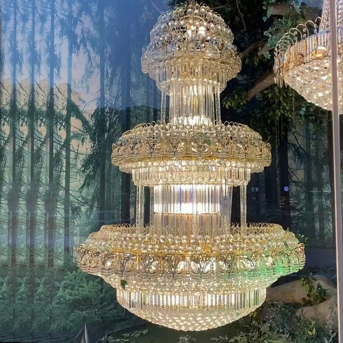 Golden Era Oversized 3-tiered Art Empire Crystal Chandelier Traditiona ...