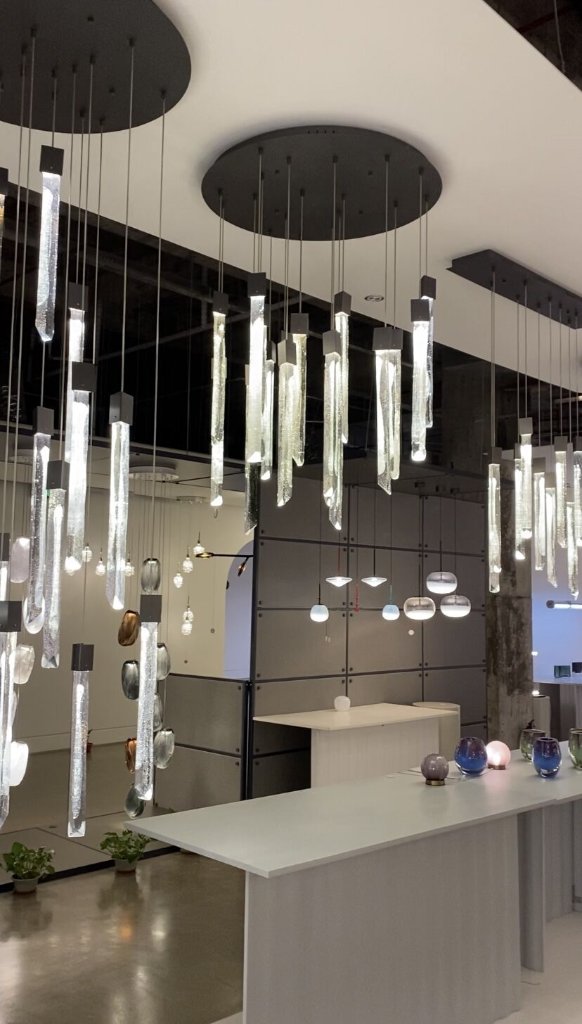 Modern Ash Black Round/Rectangle Crystal Sticks Chandelier for Dining — Lyfairs