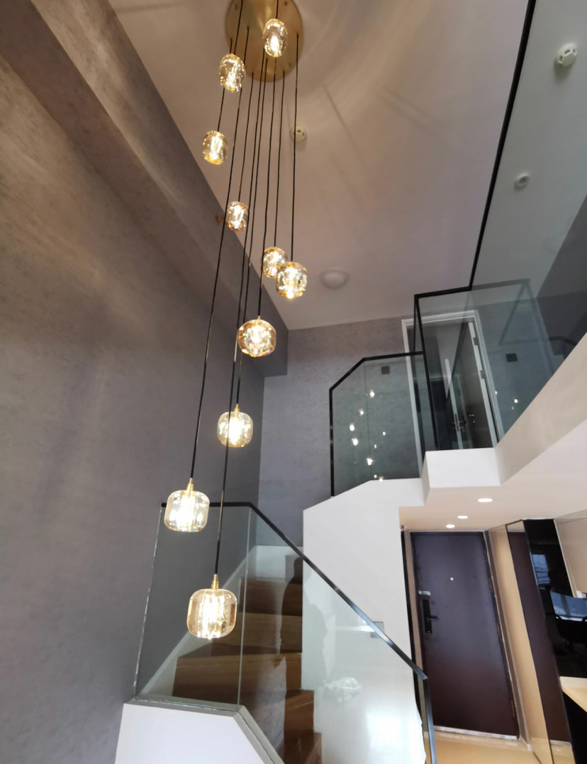 Post-modern Extra-long Pendant Light Fixtures for Staircase/High-ceili ...