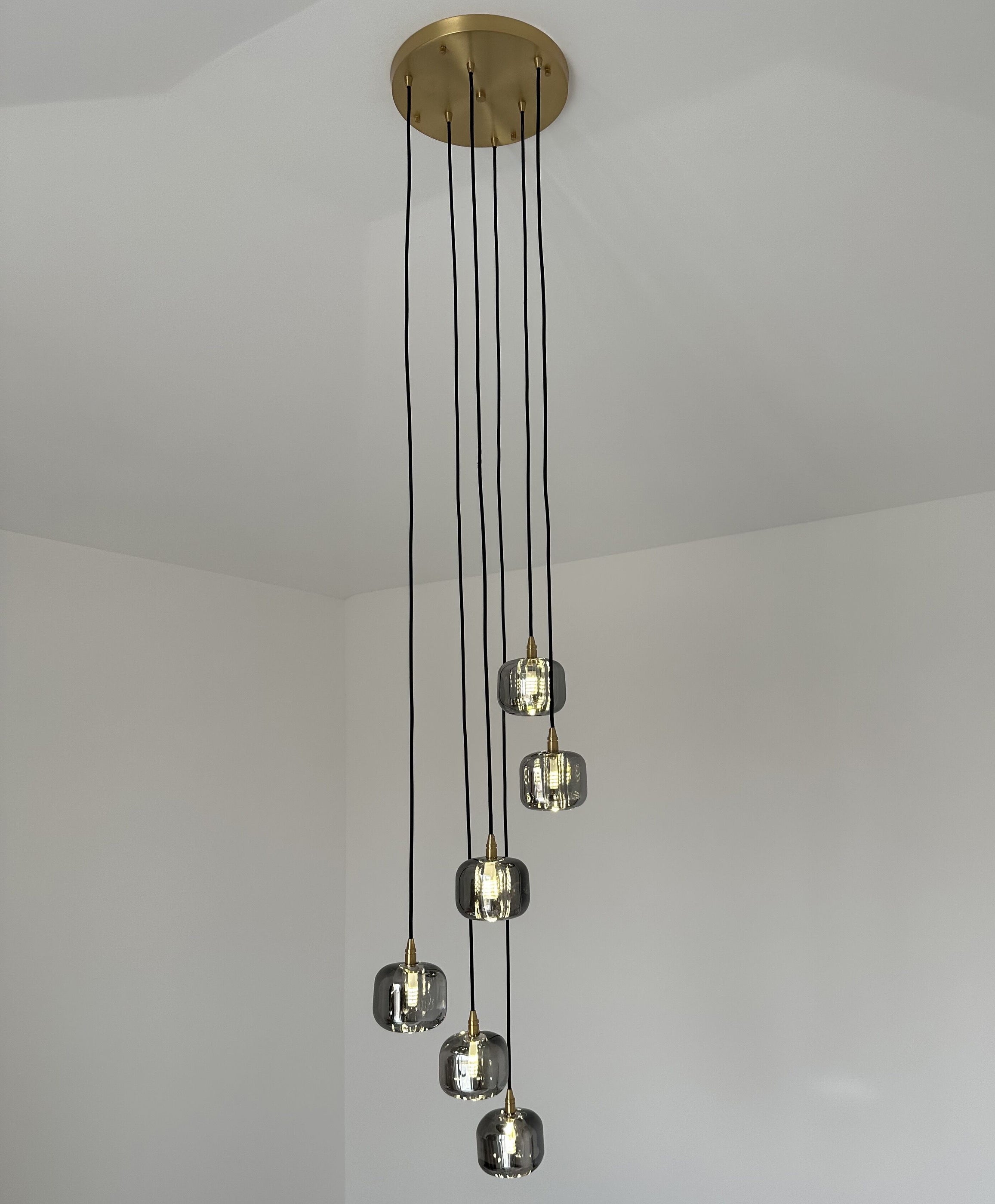 Post-modern Extra-long Pendant Light Fixtures for Staircase/High-ceili ...
