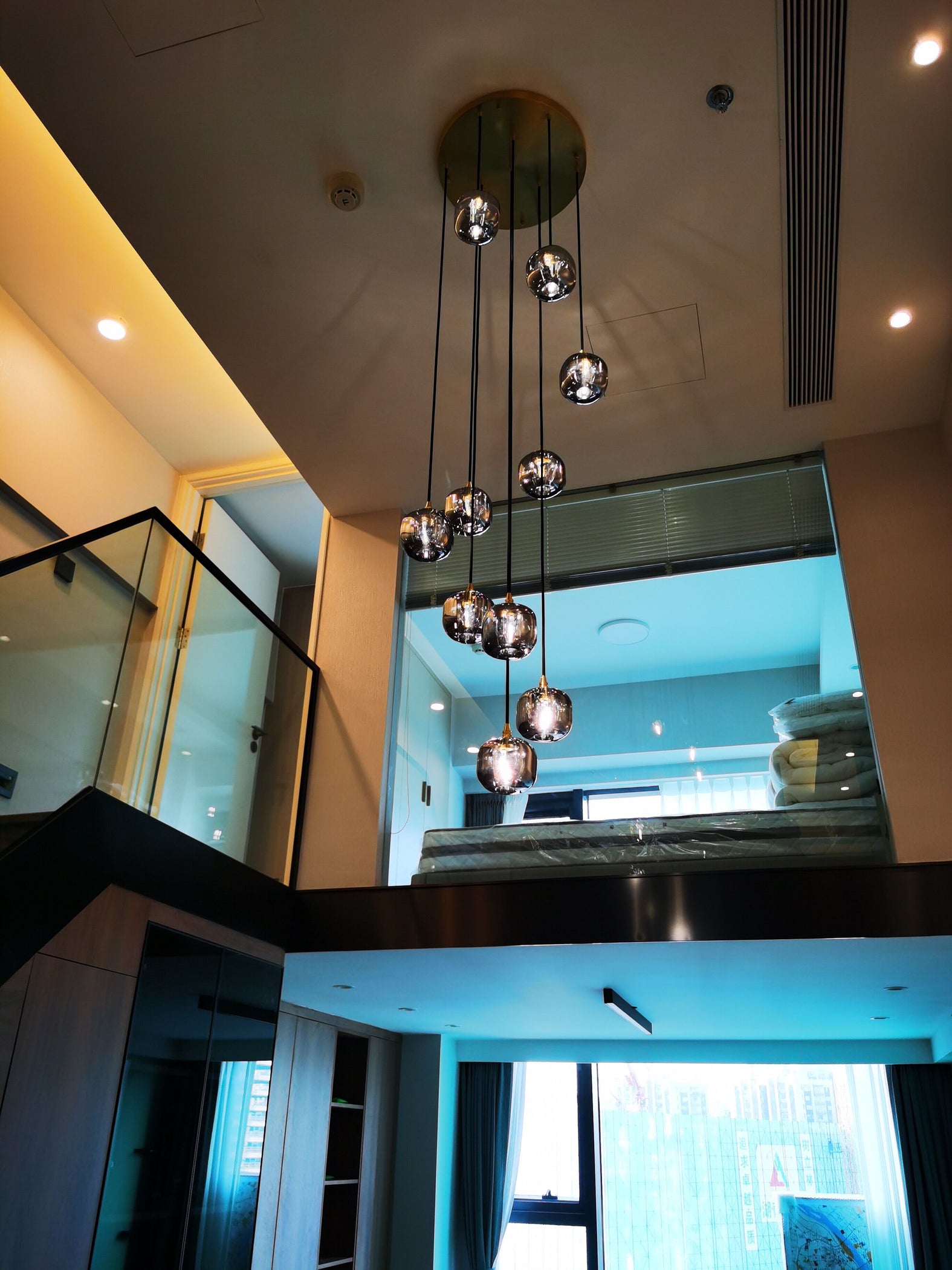 Post-modern Extra-long Pendant Light Fixtures for Staircase/High-ceili ...