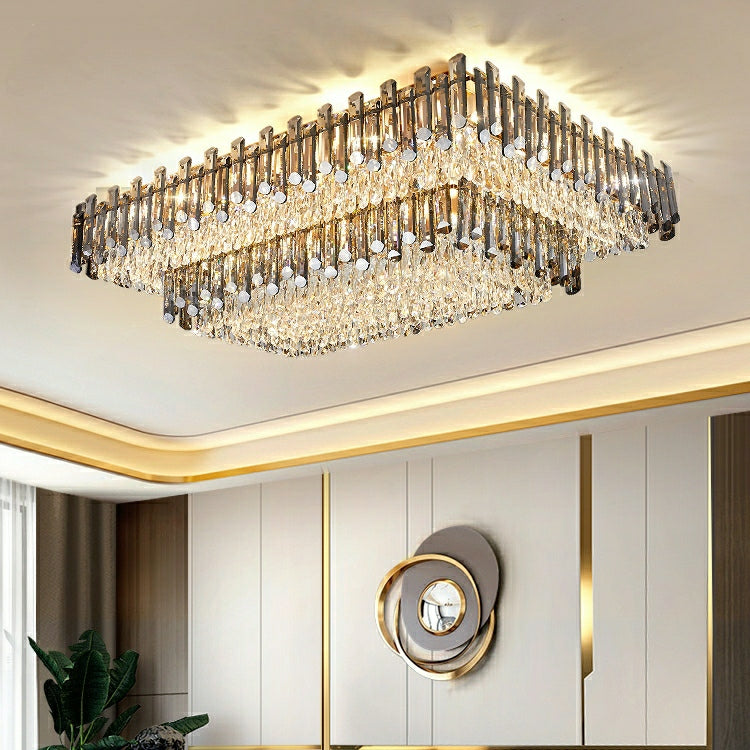 Rectangular Flush Crystal Ceiling Lights 2025 Nordic Crystal Ceiling