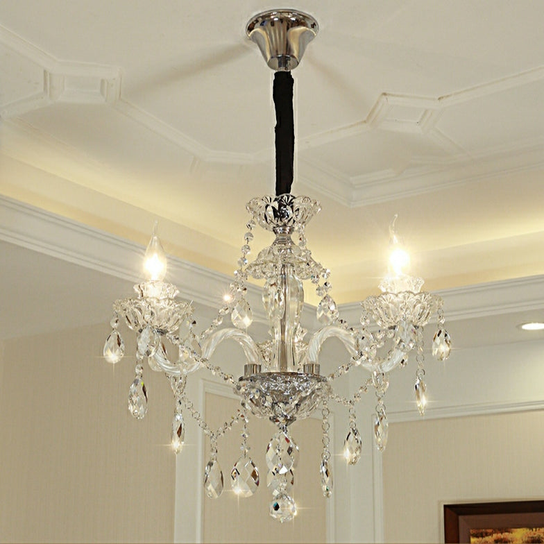 Rustic Antique European Candle Crystal Chandelier Popular Farmhouse Ce ...